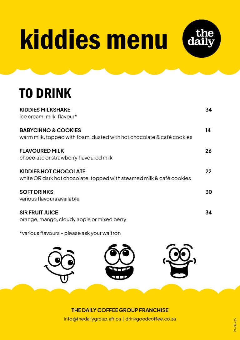 The Daily menu - The Daily Coffee Café